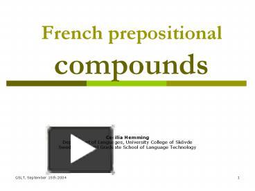 PPT – French prepositional compounds PowerPoint presentation | free to ...