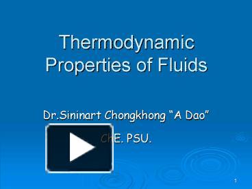 Thermodynamic Properties of Fluids presentation | free to view