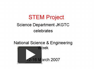 STEM Project presentation | free to view