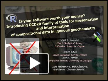 Is your software worth your money Introducing GCDkit family of tools for presentation and ...