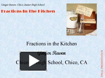 PPT – Fractions in the Kitchen PowerPoint presentation | free to view ...