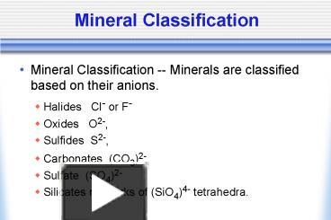 Mineral Classification presentation | free to view