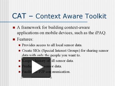 CAT presentation | free to view