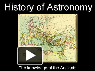 History of Astronomy presentation | free to view