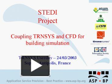 STEDI Project Coupling TRNSYS and CFD for building simulation presentation | free to view
