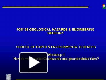 1GS135 GEOLOGICAL HAZARDS presentation | free to view