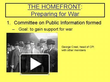 PPT – THE HOMEFRONT: Preparing for War PowerPoint presentation | free ...