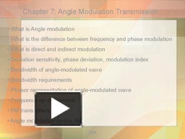 Chapter 7: Angle Modulation Transmission presentation | free to view