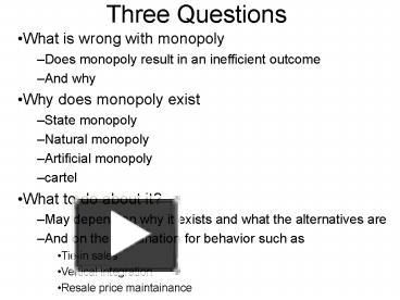 PPT – Three Questions PowerPoint presentation | free to download - id ...