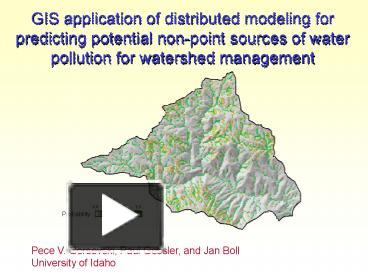 PPT – GIS application of distributed modeling for predicting potential non-point sources of ...