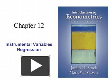 Instrumental Variables Regression presentation | free to view