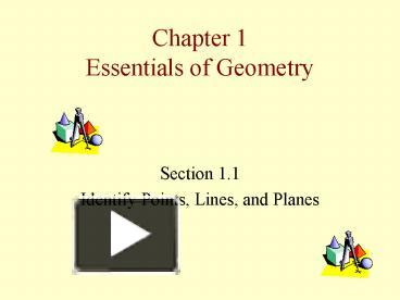 Chapter 1 Essentials of Geometry presentation | free to view