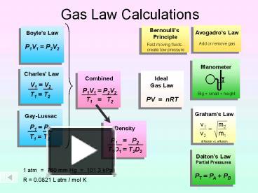 PPT – Gas Law Calculations PowerPoint presentation | free to view - id ...