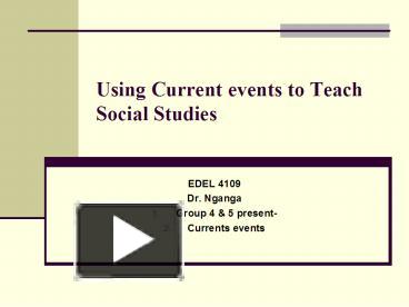 Using Current events to Teach Social Studies presentation | free to view