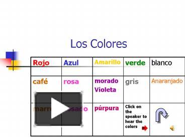 PPT – Los Colores PowerPoint presentation | free to view - id: 112a3a-YzQzO
