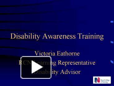 Disability Awareness Training presentation | free to view