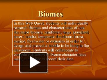 Biomes presentation | free to view