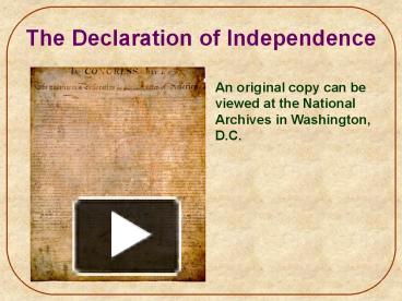 The Declaration of Independence presentation | free to view