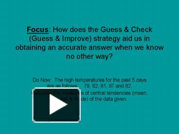 PPT – Focus: How does the Guess PowerPoint presentation | free to view ...