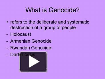 What is Genocide presentation | free to view