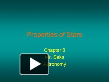 Properties of Stars presentation | free to view