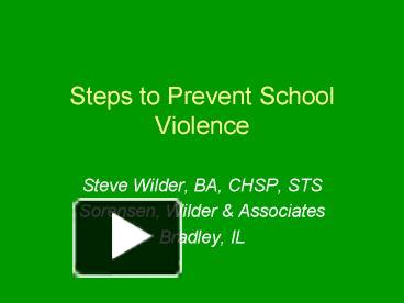 PPT – Steps to Prevent School Violence PowerPoint presentation | free ...