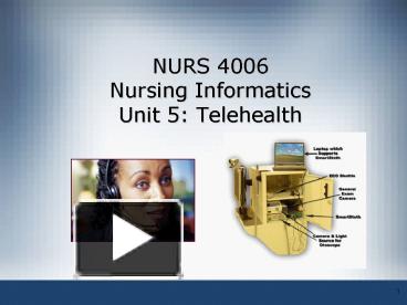 NURS 4006 Nursing Informatics Unit 5: Telehealth presentation | free to view