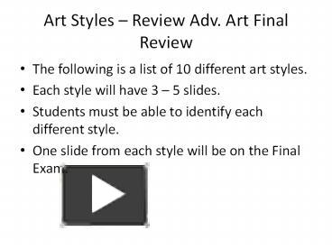Art Styles presentation | free to view