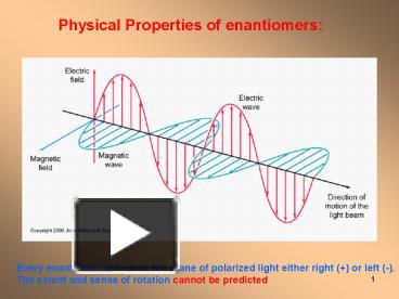 Physical Properties of enantiomers: presentation | free to view