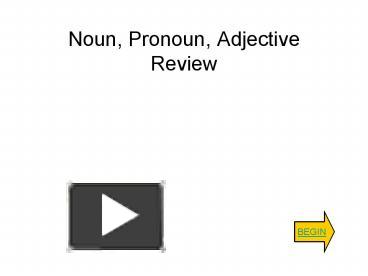 PPT – Noun, Pronoun, Adjective Review PowerPoint presentation | free to ...