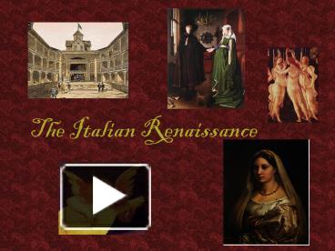 PPT – The Italian Renaissance PowerPoint presentation | free to view ...
