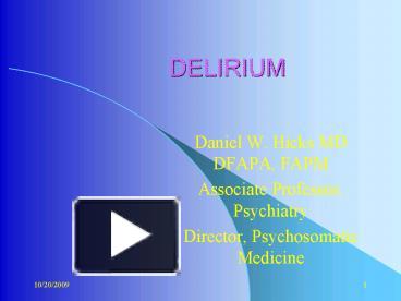 DELIRIUM presentation | free to view