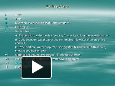 Earths Water presentation | free to view