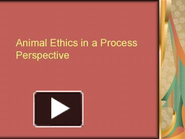 PPT – Animal Ethics in a Process Perspective PowerPoint presentation ...