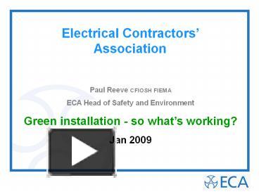 Electrical Contractors presentation | free to view