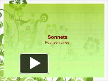 Sonnets presentation | free to view