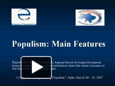 PPT – Populism: Main Features PowerPoint presentation | free to view ...