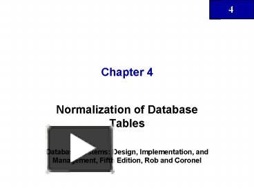 Normalization of Database Tables presentation | free to view