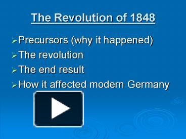 PPT – The Revolution of 1848 PowerPoint presentation | free to view ...