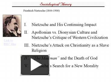 Friedrich Nietzsche 18441900 presentation | free to view
