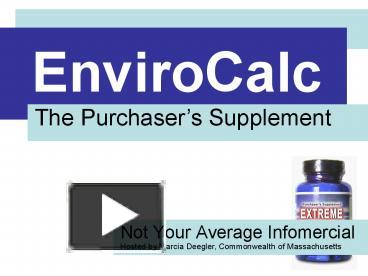 EnviroCalc presentation | free to view