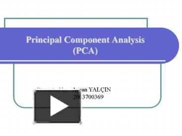 Principal Component Analysis PCA presentation | free to download