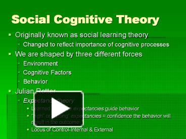 Social Cognitive Theory presentation | free to view