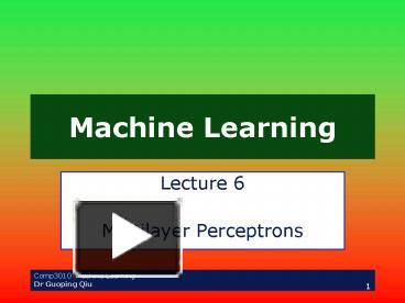PPT – Comp3010 Machine Learning PowerPoint presentation | free to view - id: 11dfc3-YzlkY