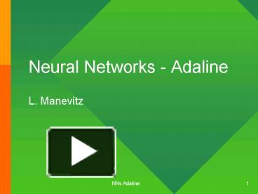 Neural Networks Adaline presentation | free to view