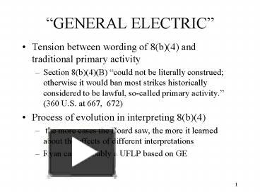 GENERAL ELECTRIC presentation | free to download