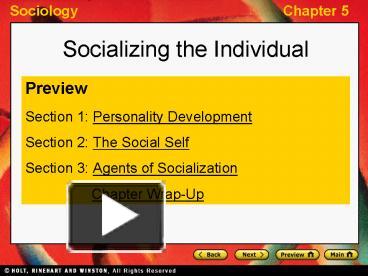 Socializing the Individual presentation | free to view
