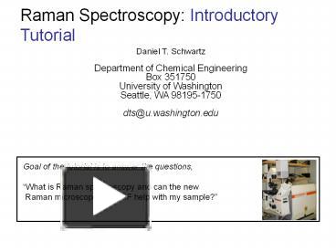 Raman Spectroscopy: Introductory Tutorial presentation | free to download