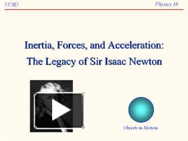 PPT – Inertia, Forces, and Acceleration: The Legacy of Sir Isaac Newton ...