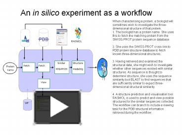 PPT – An in silico experiment as a workflow PowerPoint presentation | free to download - id ...